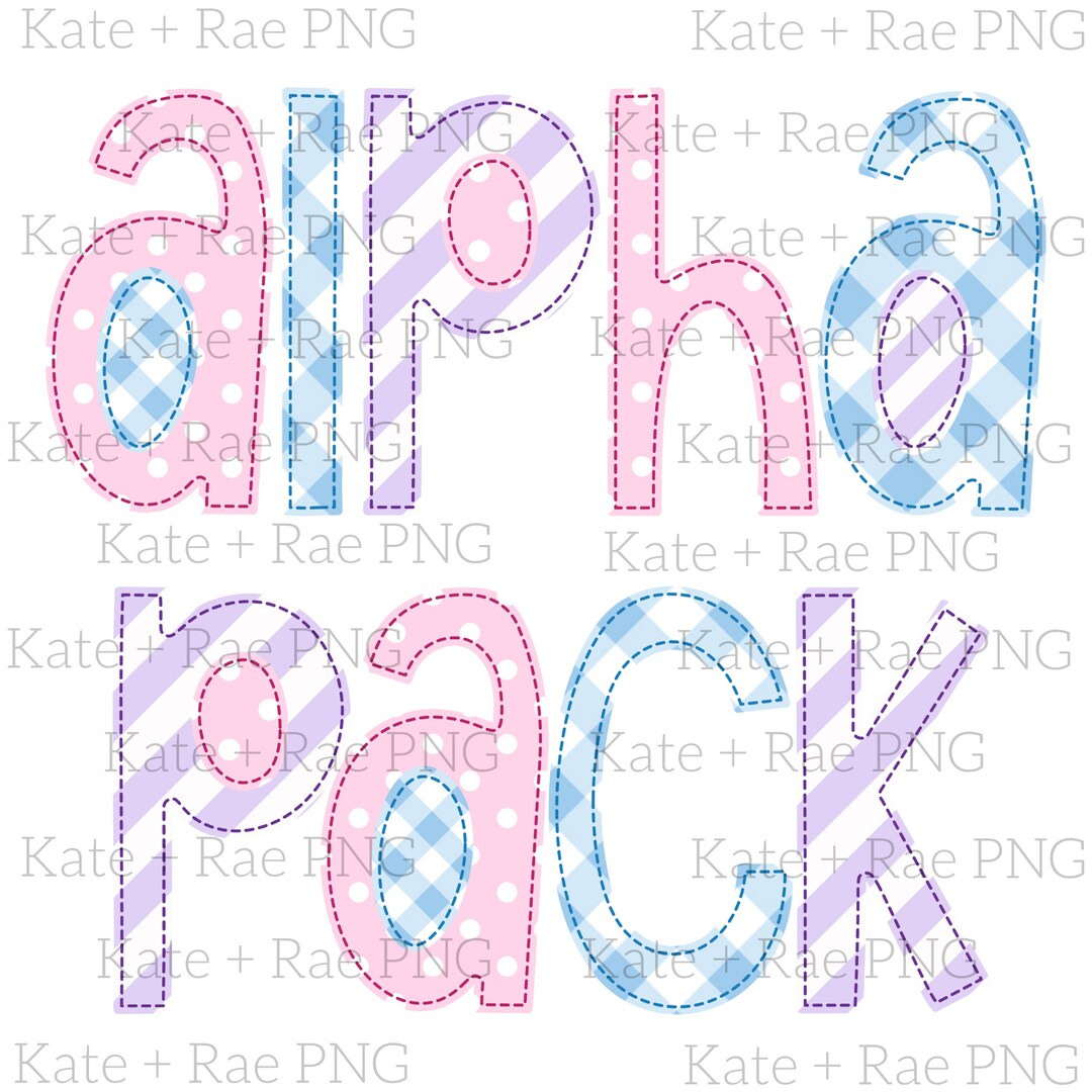 Girls Faux Applique Alpha Pack Png Spring Two Toned Alpha Pack Png ...