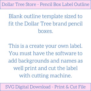 Dollar Tree Pencil Box Outline Template Svg - Pencil Box Template Svg ...