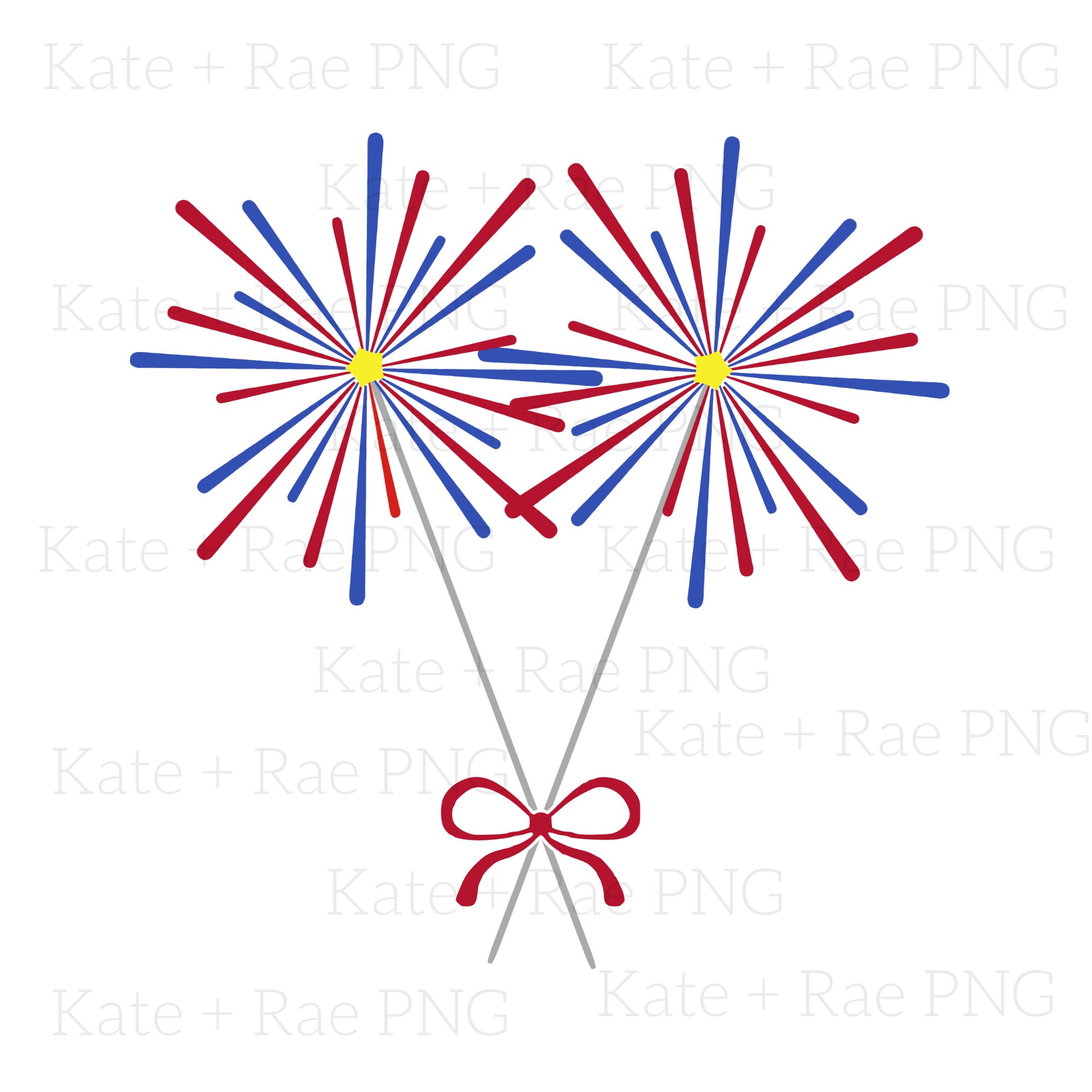 Girls Sparkler With Bows Png Sparker Png 4th of July - Etsy