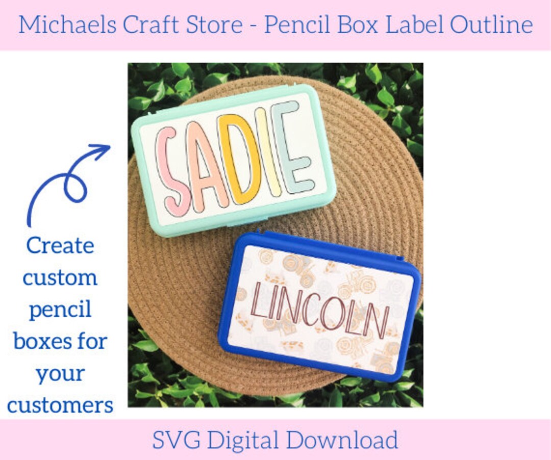Michaels Craft Store Pencil Box Outline Template Svg - Pencil Box ...
