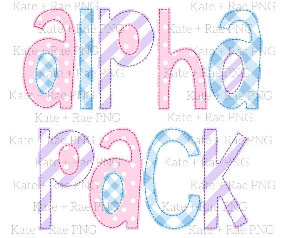 Spring Faux Applique Alpha Pack Png Spring Two Toned Alpha Pack Png ...