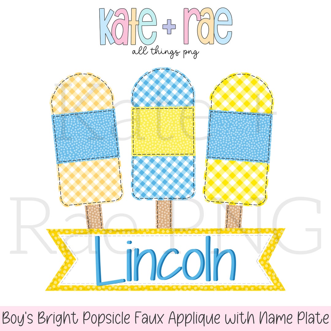 Boy's Popsicle Trio Png - Boy's Popsicle Faux Applique Png - Boy's ...