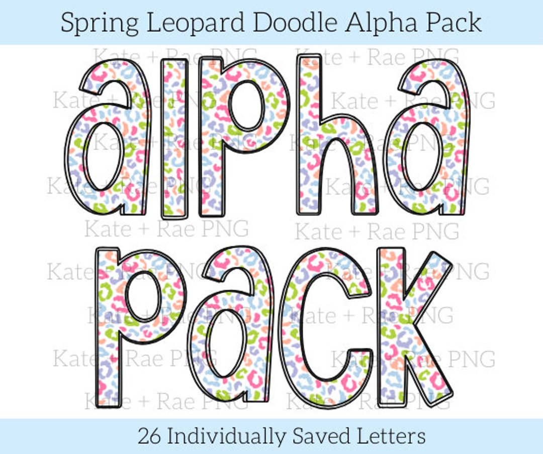Spring Doodle Leopard Alpha Pack Png Summer Leopard Alpha Pack Png ...