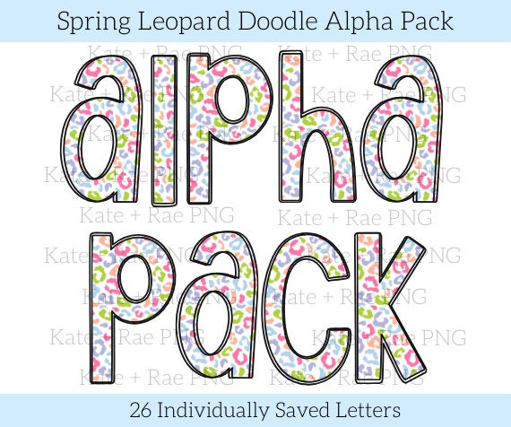 Spring Doodle Leopard Alpha Pack Png Summer Leopard Alpha Pack Png ...