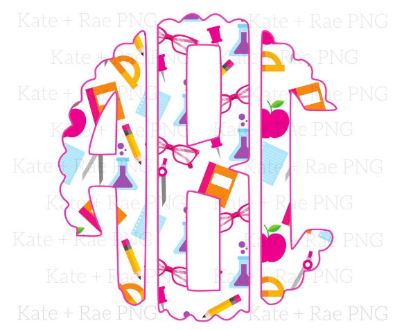 Back to School Monogram Png School Monogram Png Back to School Doodle ...