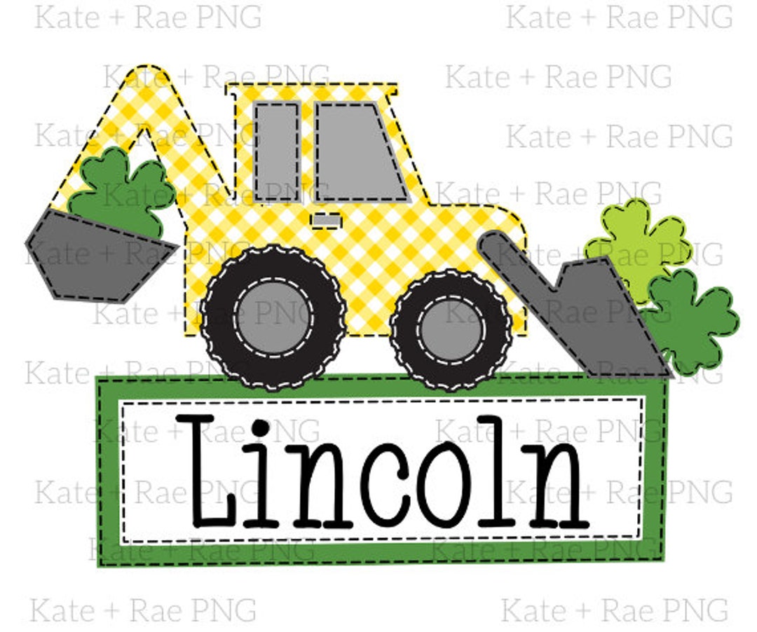 Boys Backhoe Shamrock Trio Png - Boys St. Patrick's Day Png - St. Patty ...