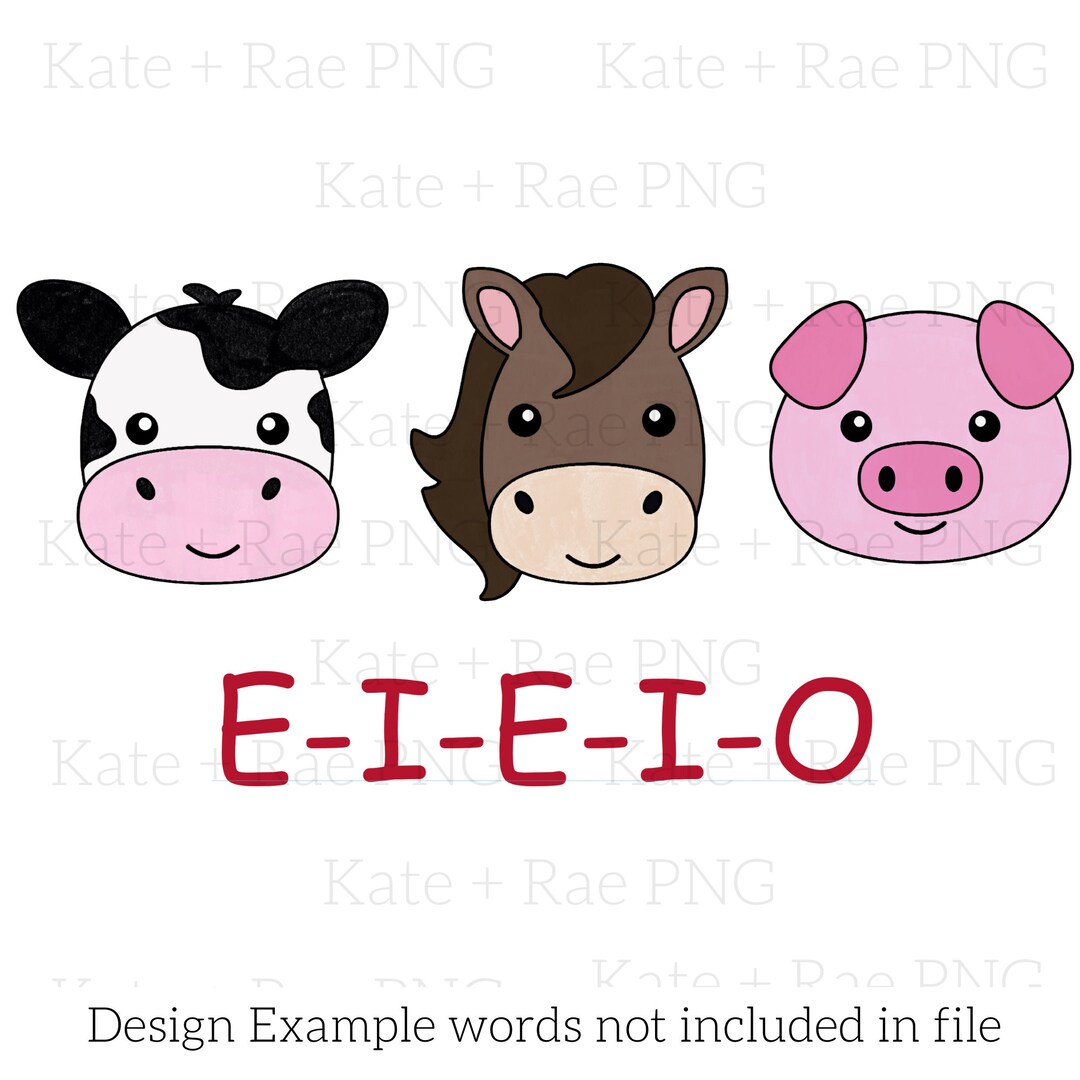 Farm Animal Trio Farm Animal Png Hand Painted Farm Animal Trio Png Cow ...