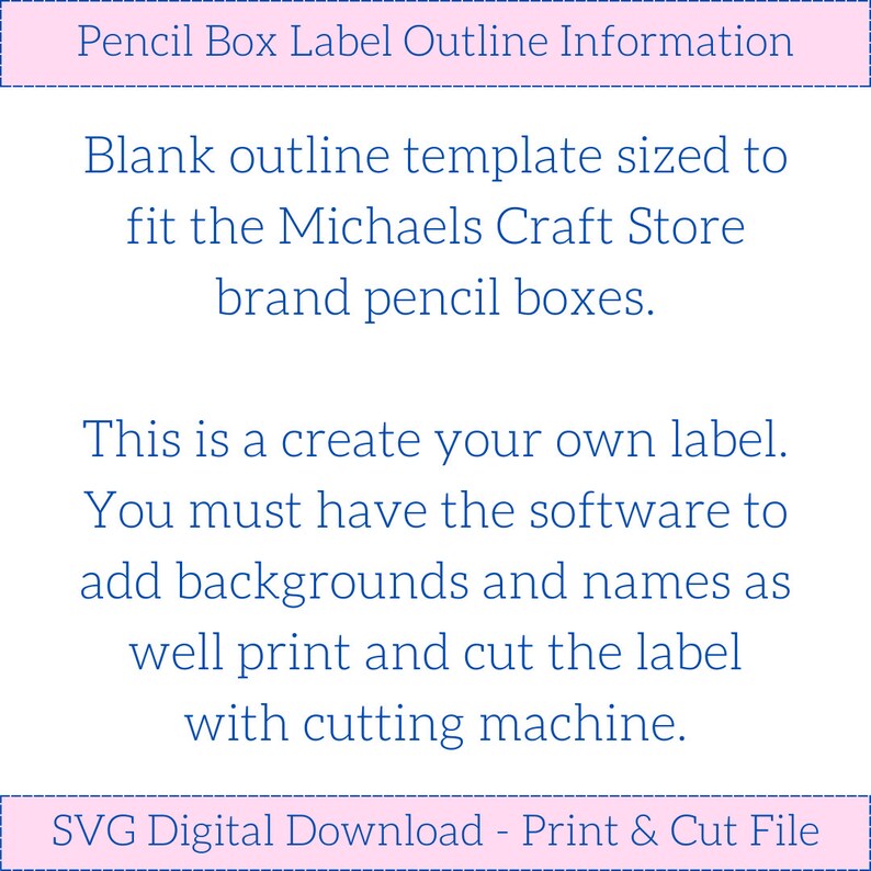 Michaels Craft Store Pencil Box Outline Template Svg - Pencil Box ...