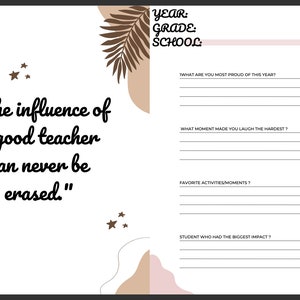 Year End Teach Memory Book - Etsy