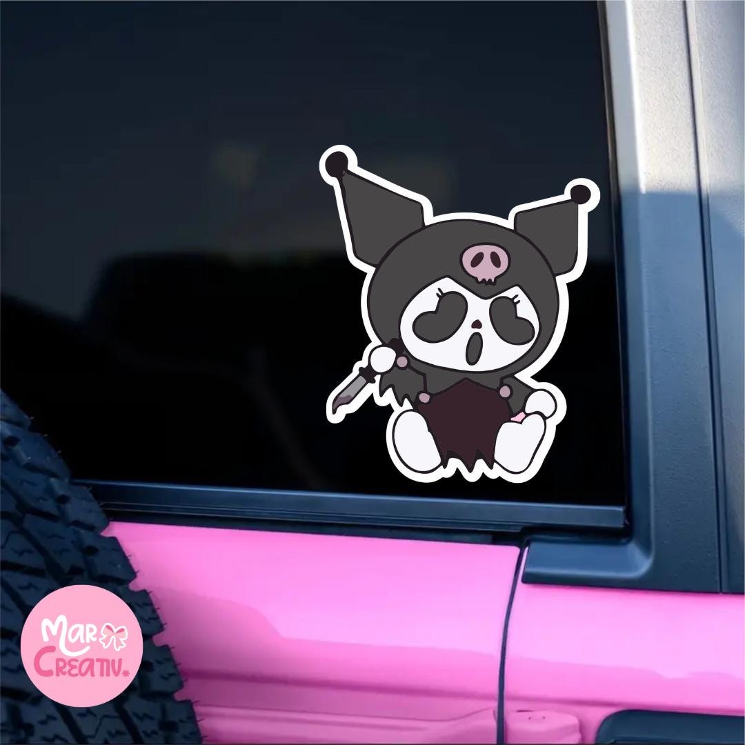 Scream Kuromi Waterproof Sticker Decal, Bumper Sticker, Pinky Girly,car Window,cute Design ...