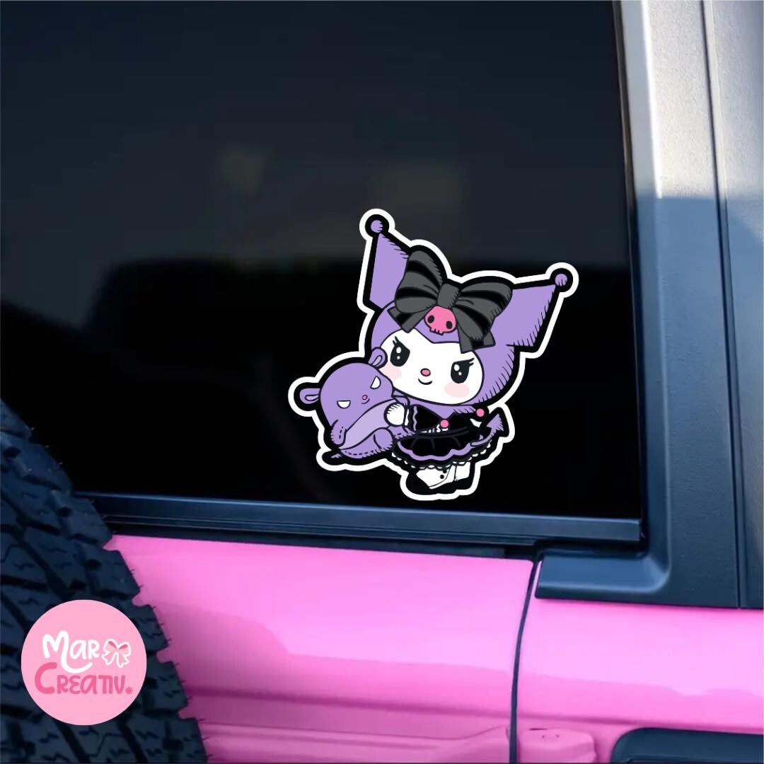 Gothic Kuromi Waterproof Sticker Decal, Bumper Sticker, Pinky Girly,car ...