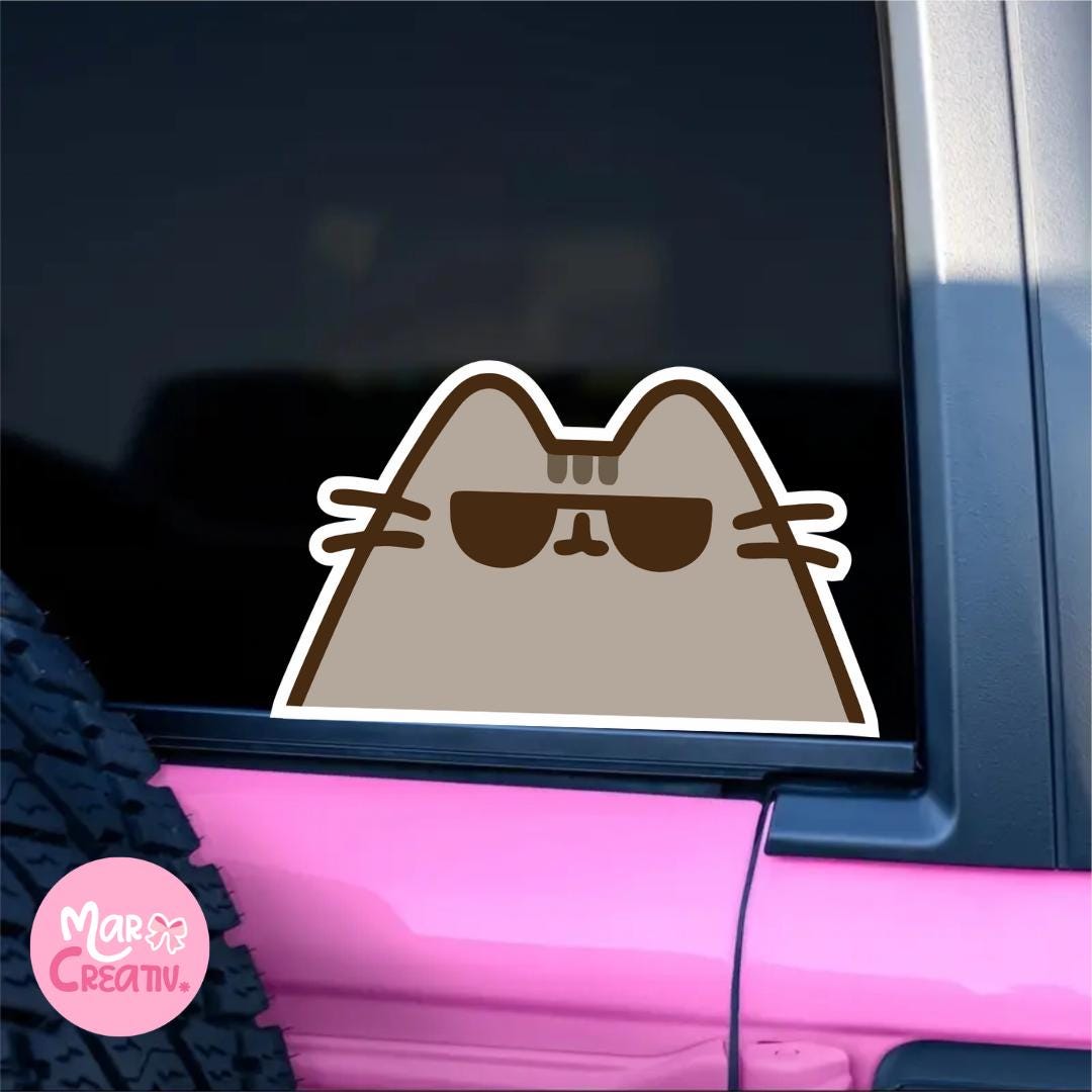 Pusheen Cool Waterproof Sticker Decal, Bumper Sticker, Pinky Girly,car ...