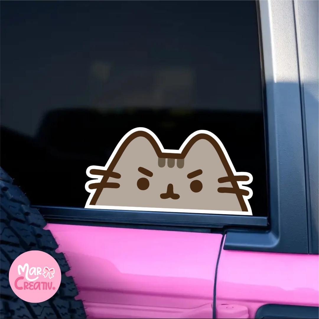 Pusheen Angry Waterproof Sticker Decal, Bumper Sticker, Pinky Girly,car ...