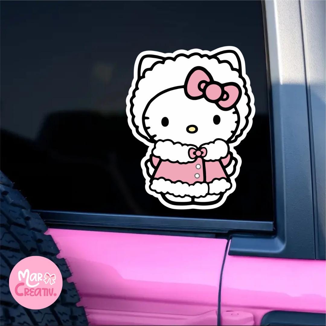 Snow Hello Kitty Waterproof Sticker Decal,bumper Sticker,girly,car ...
