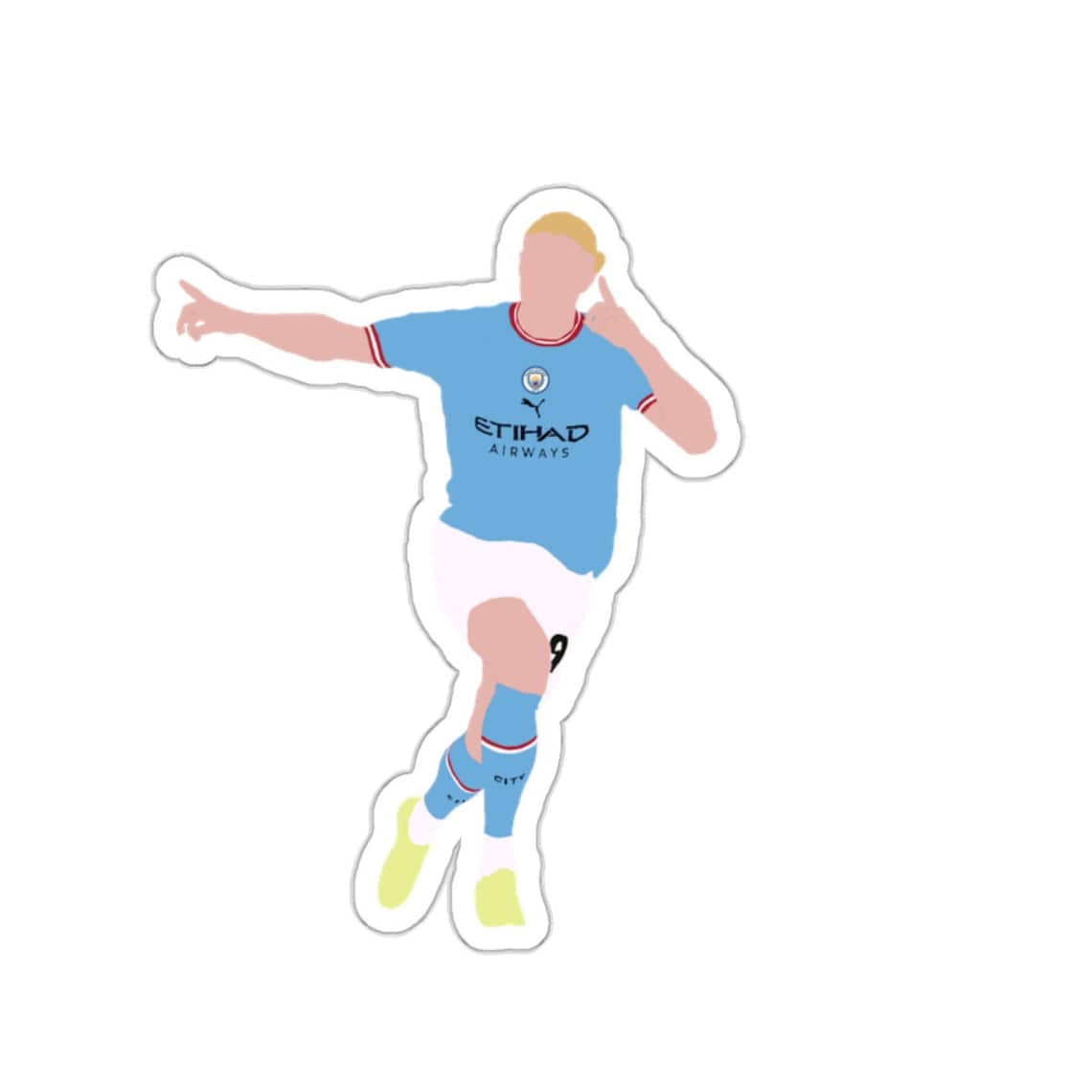 Erling Haaland Vinyl Sticker, Man City Sticker, Haaland Celebration ...