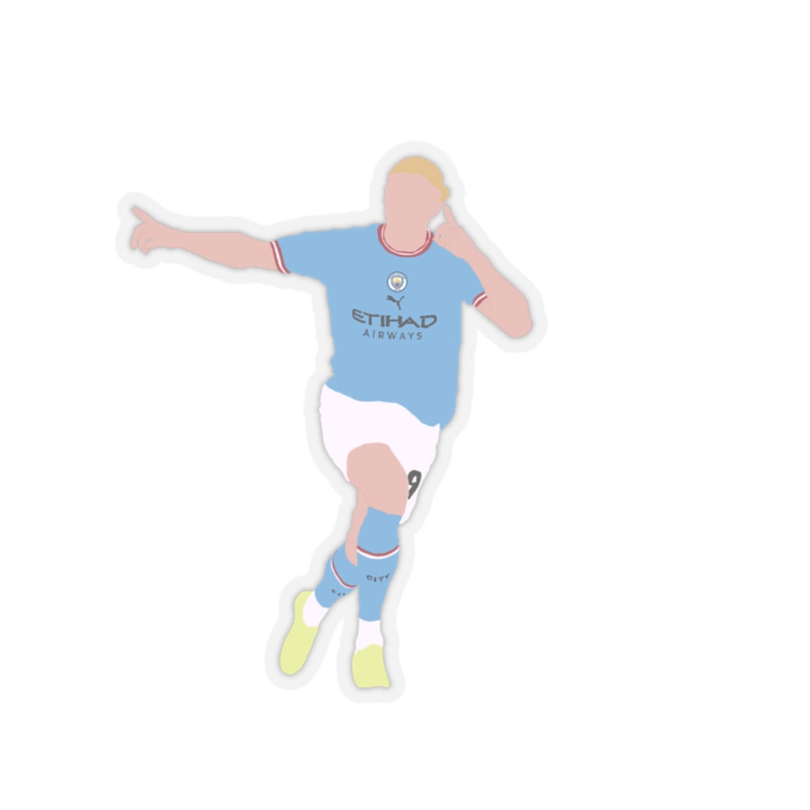Erling Haaland Vinyl Sticker, Man City Sticker, Haaland Celebration ...