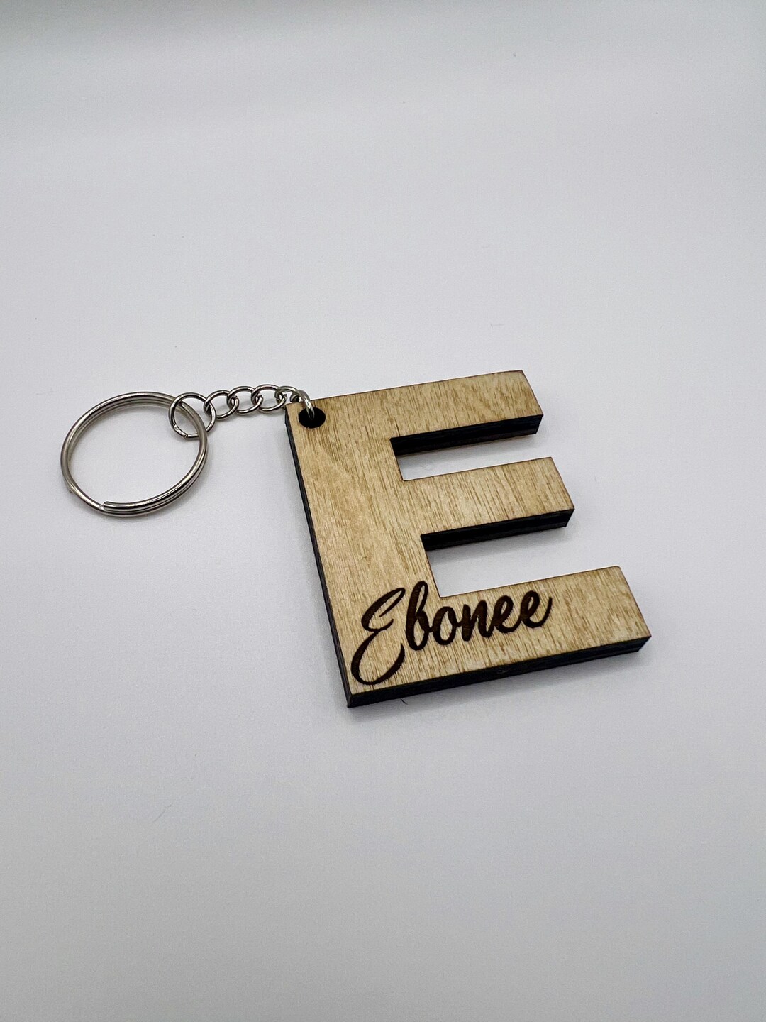 Big Letter Keychain, Wood Keychain, Personalized Name Keychain, Custom ...