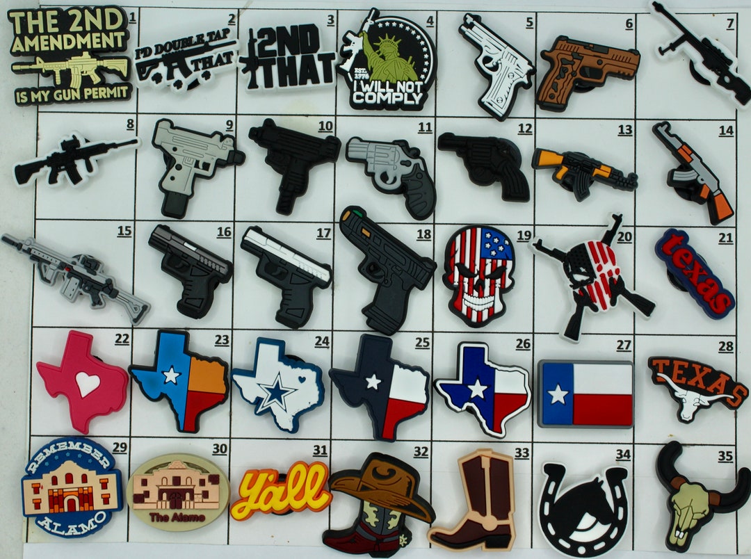 Texas Shoe Charms. Gun Shoe Charm. Pistol Shoe Charm. 2nd Amendment ...