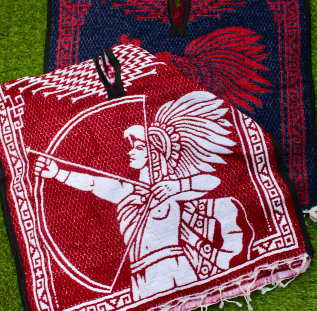 Aztec Mexican Poncho Kid Size. Talla De Niño Poncho Mexicano De Azteca ...