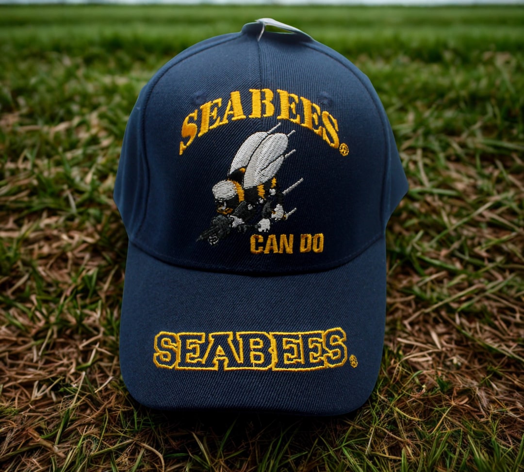 U.S Navy Seabees Hat. Embroidered US Navy Blue Cap. Military Seabees ...