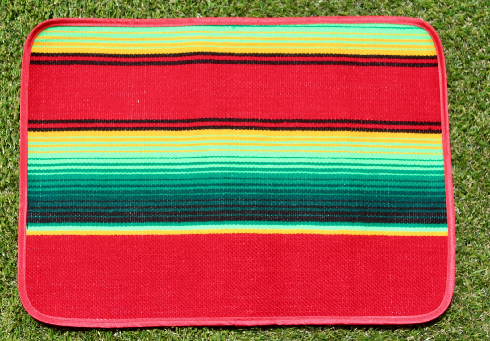 Handmade Mexican Sarape Placemat - 17" X 12" Vibrant Striped Table ...