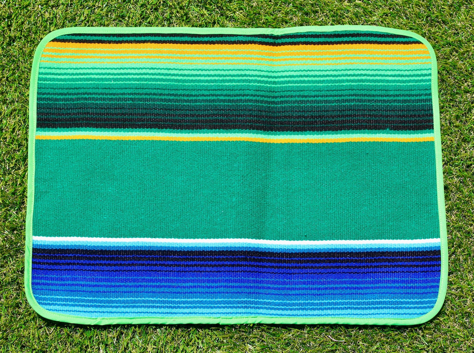 Handmade Mexican Sarape Placemat - 17" X 12" Vibrant Striped Table ...