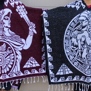 Aztec With Mallet Calendar and Aztec Poncho Gaban Mexican Poncho De ...