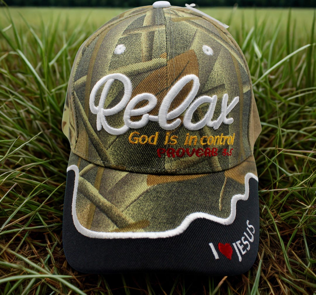 Christian Cap. Relax God is in Control Hat. Proverbs 3:5 Faith Cap ...
