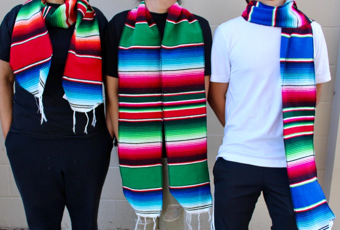Handmade Sarape Graduation Stole or Scarf. Traditional Mexican Serape ...