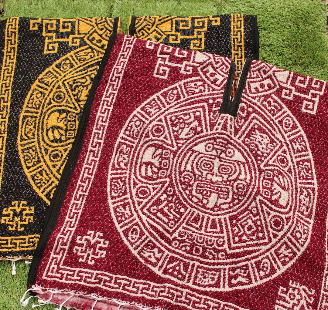 Aztec Calendar Mexican Poncho Kid Size. Talla De Niño Poncho Mexicano ...