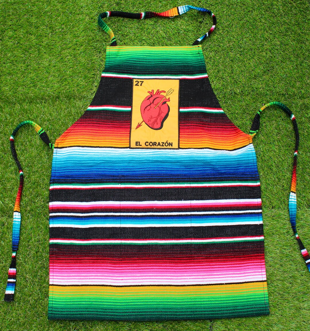 El Corazon Mexican Sarape Apron. Unisex El Corazon Apron. Colorful ...