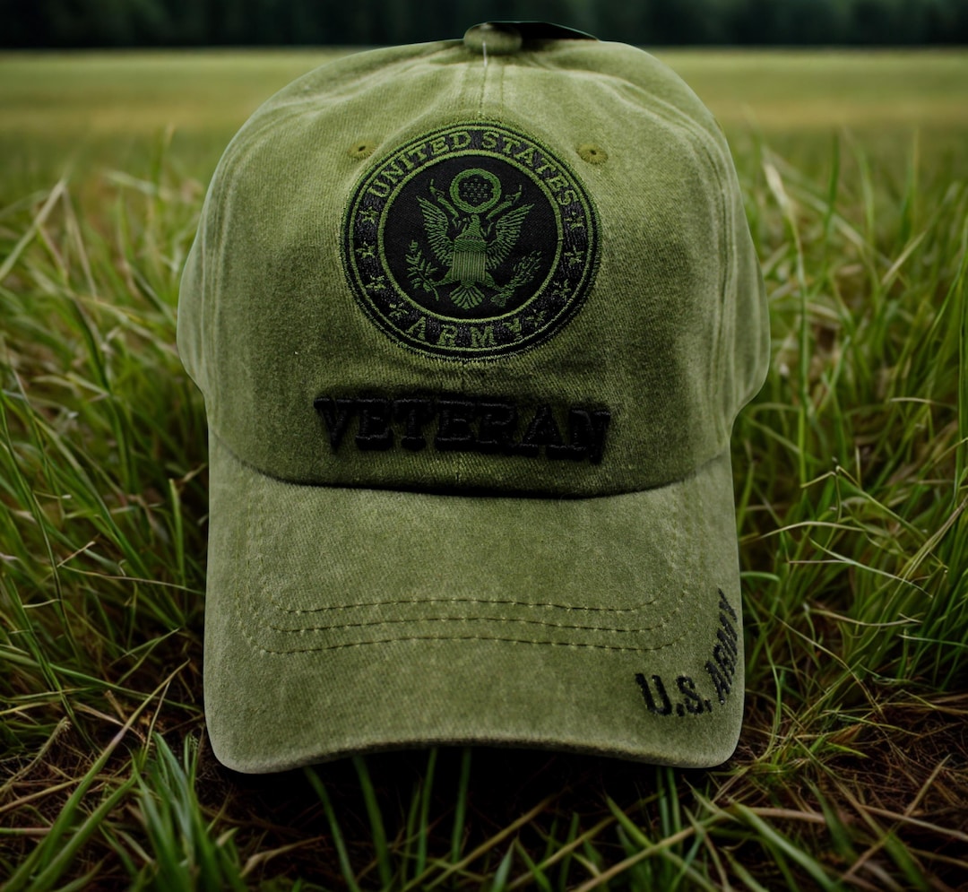 U.S Army Veteran Hat. US Army Green Cap. Army Veteran Adjustable ...