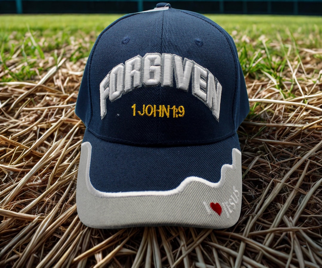 Forgiven 1 John 1:9 Hat. Jesus Christ Blue Hat. Jesus is Peace Hat ...