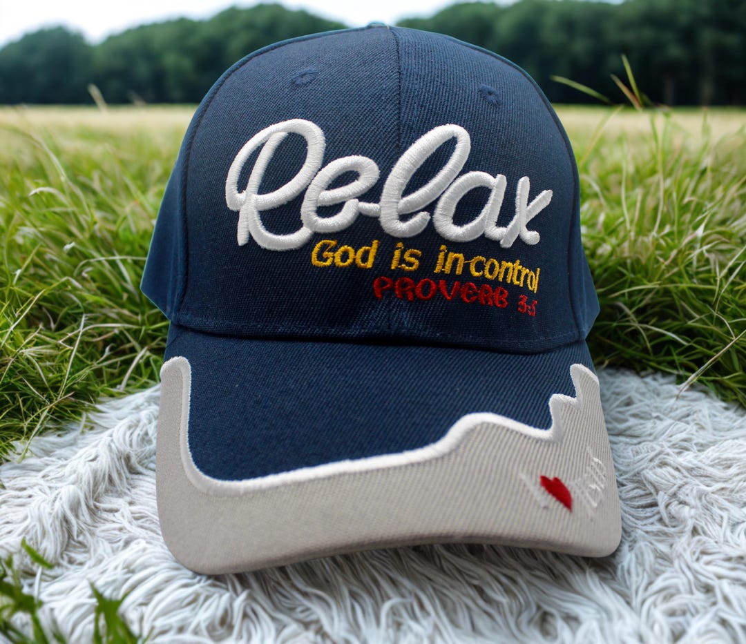 Christian Baseball Cap. Relax God is in Control Hat. Proverbs 3:5 Faith ...