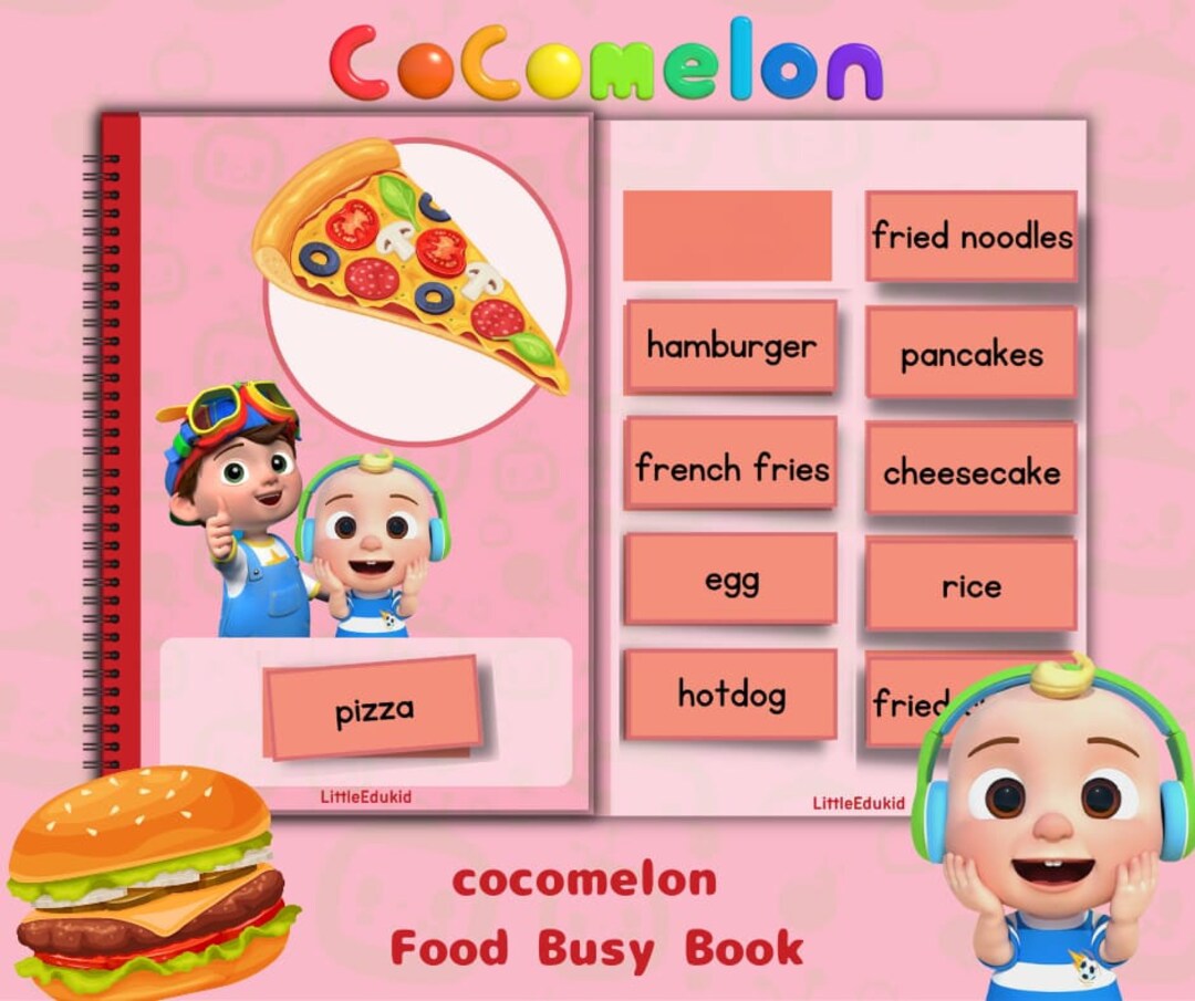 Cocomelon Food Busy Book Food Learning Activity Homeschool - Etsy UK