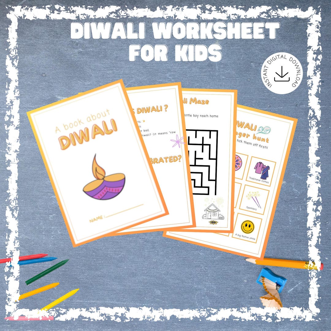 Diwali Activity Worksheets for Kids: Indian Holiday Fun (printable) - Etsy