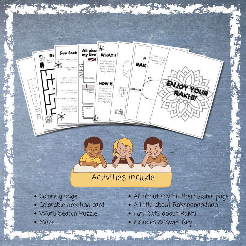 Raksha Bandhan Kids Activity Sheets | Rakhi Puzzle, Maze (PDF Pattern ...