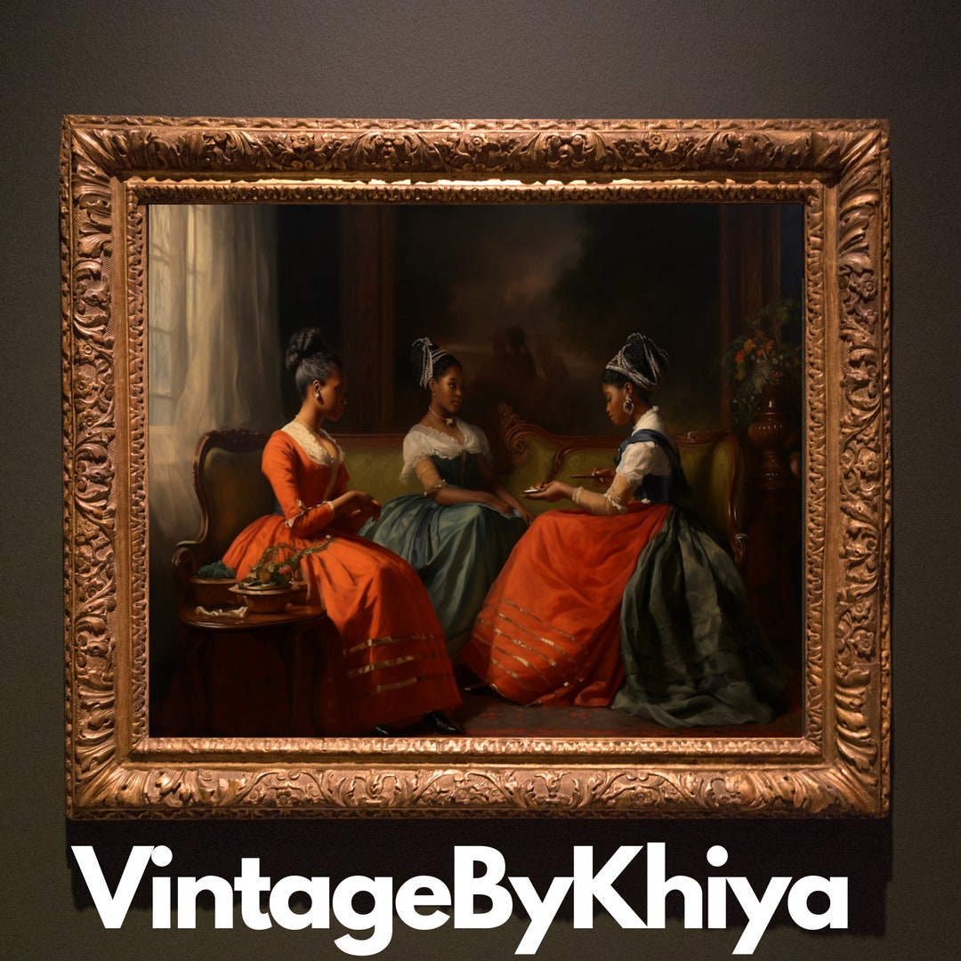 Vintage Victorian Art Print Black Women Black Royalty Painting - Etsy