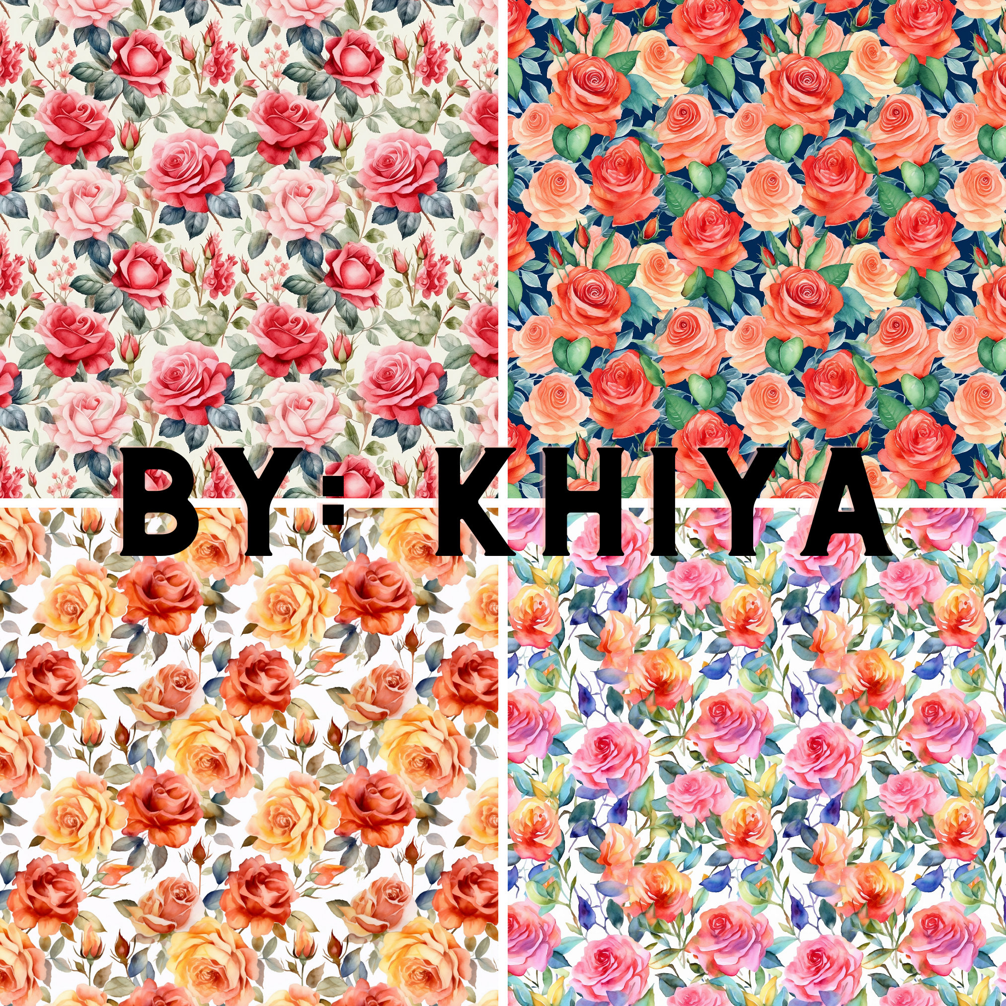 Rose Digital Paper | Flower Backgrounds | Scrapbook Papers | Seamless ...