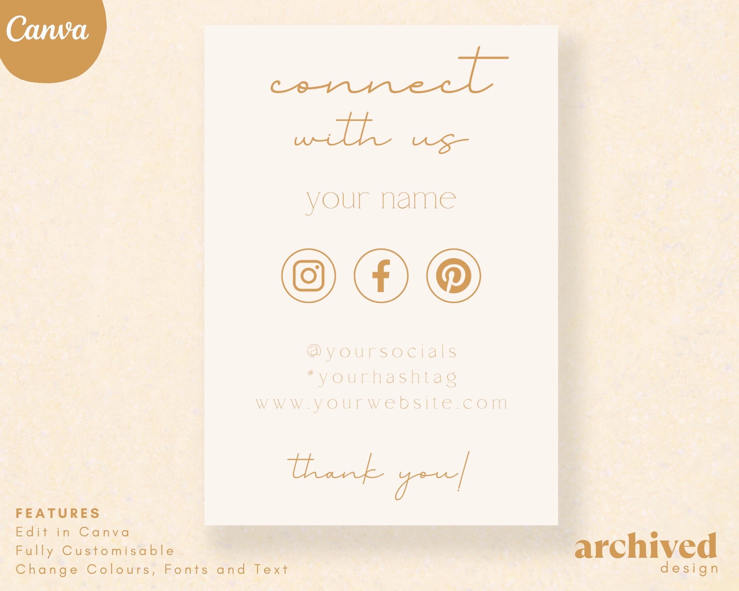 Social Media Sign Template Editable Canva Template Connect - Etsy