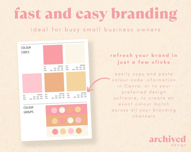 Brand Colour Palette Canva Template Branding Kit Small Business Brand ...