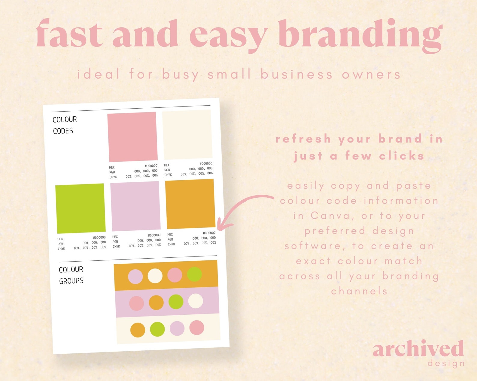Brand Colour Palette Template Editable Canva Template Small Business ...