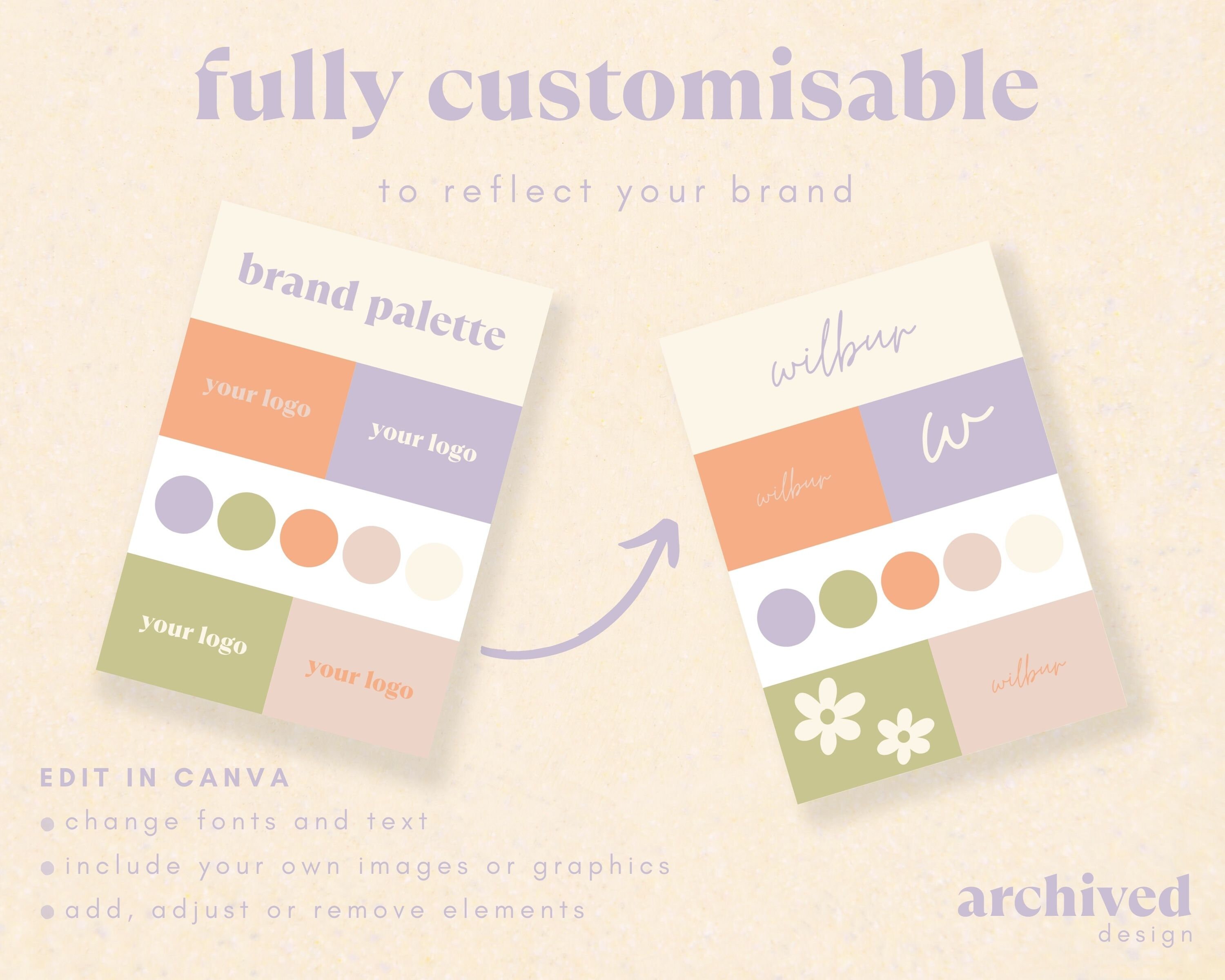 Brand Colour Palette Template - Editable Canva Template - Small ...