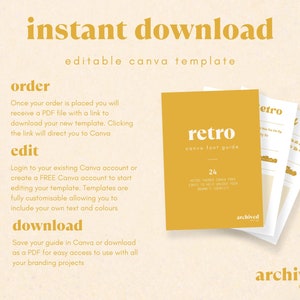 Retro Canva Font Guide - Canva Font Collection - Retro Branding - Small ...