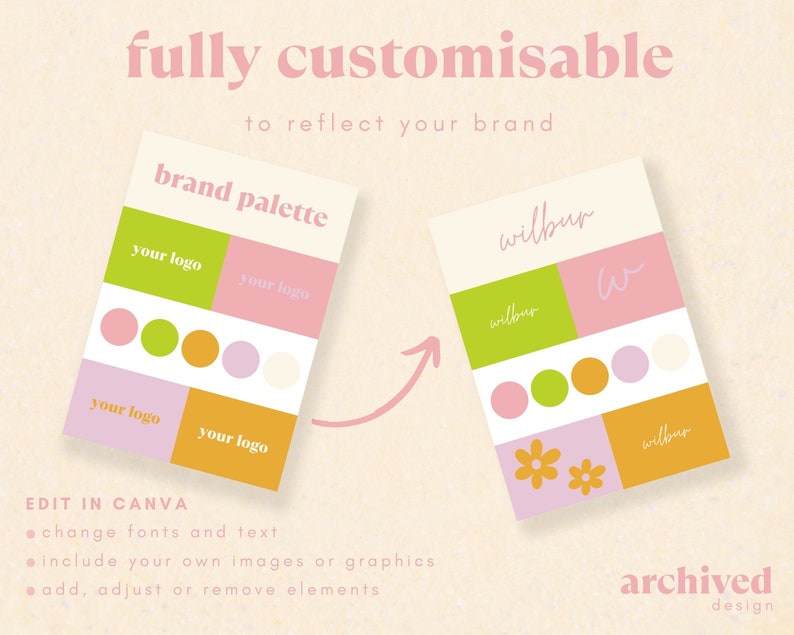 Brand Colour Palette Template - Editable Canva Template - Small ...