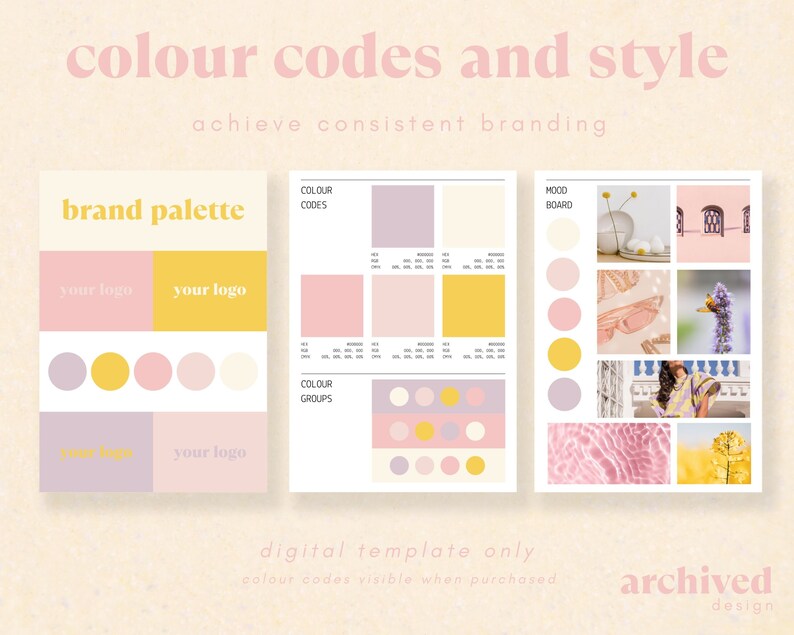 Brand Colour Palette Template - Editable Canva Template - Small ...