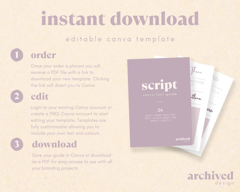 Script Canva Font Guide Font Bundle for Small Business Editable Canva ...