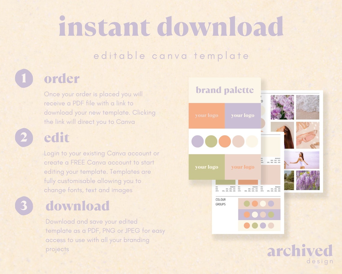 Brand Colour Palette Template - Editable Canva Template - Small ...