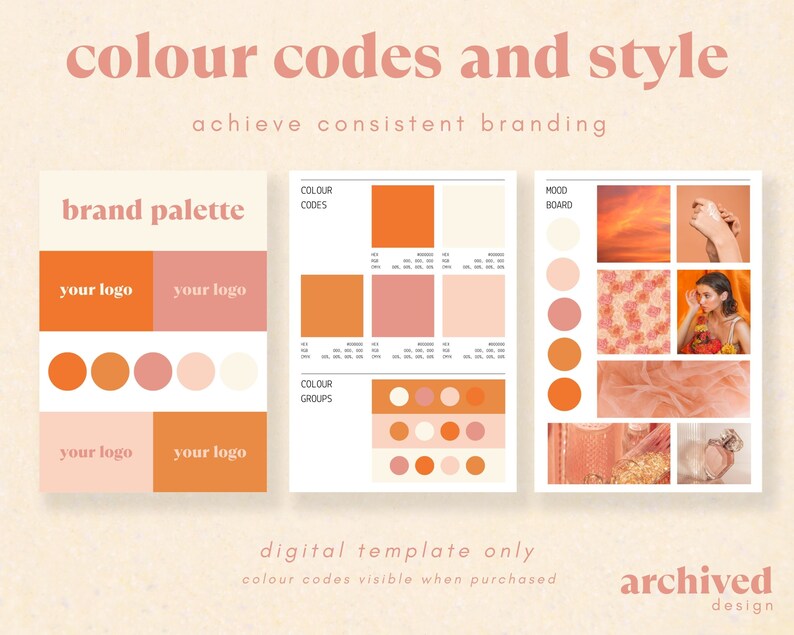 Brand Colour Palette Template - Editable Canva Template - Small ...