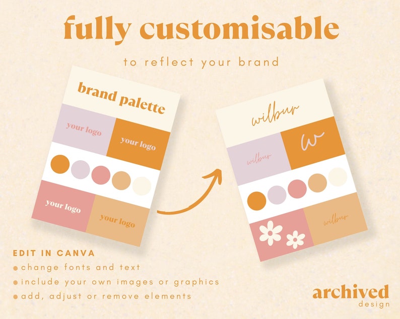 Brand Colour Palette Template - Editable Canva Template - Small ...